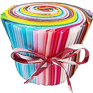 CJINZHI 28 Precut 3.94-Inch Jelly Rolls for Quilting, Cotton Fabric Strips with Solid Colors, Sewing Pattern Collection for DIY Crafts.