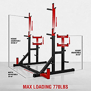 STOZM Combo Barbell Rack & Adjustable Weight Bench (Red)