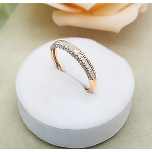 Dazzlingrock Collection 0.45 Carat (ctw) Princess & Round White Diamond Stackable Wedding Band Ring for Women in 10K Rose Gold, Size 7