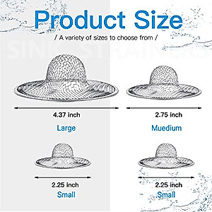 Maxware 4PCS Heavy Duty Stainless Steel Sink Strainer,Sink Basket Set, Fits Most Kitchen Sinks 4.5'', Bathroom Sinks 2.75'',Shower Drains