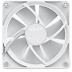 NZXT F120 RGB Fans - RF-R12SF-W1 - Advanced RGB Lighting Customization - Whisper Quiet Cooling - Single (RGB Fan & Controller Required & NOT Included) - 120mm Fan - White