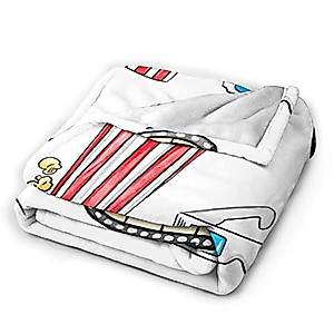 3D Popcorn Film Throw Blanket for Kids Baby Soft Fleece Blanket for Adults Men,Throw (50"" X 60""),Twin (60"" X 80"")…