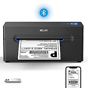 Nelko Bluetooth Thermal Shipping Label Printer, Wireless 4x6 Shipping Label Printer for Small Business, Support Android, iPhone and Windows, Widely Used for Amazon, Ebay, Shopify, Etsy, USPS