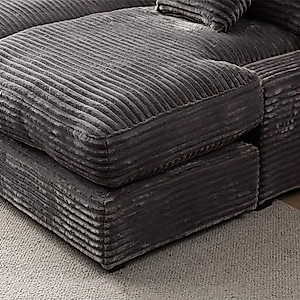 FANYE 74.8" Luxury Twin Chaise Daybed Sofa Couch for Living Room,Modern Corduroy Upholstery Lounge Love Seat Sleeper Sofabed with 6 Piilows