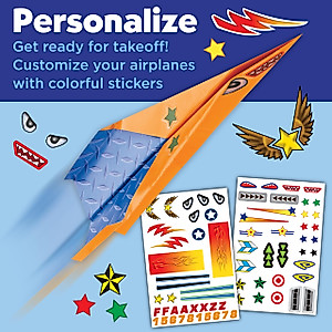 Creativity for Kids Paper Airplane Squadron - Create 20 Paper Airplanes, Crafts for Boys and Girls, Stocking Stuffers and Gift for Boys, Kids Activities for Ages 6-8+