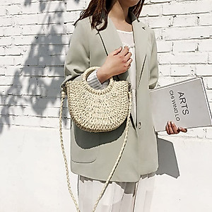 SYT-MD Straw Purse Beach Purse Wicker Bag for Women Rattan Bag Bamboo Purse Wicker Crossbody Shoulder Bags (Color : D)