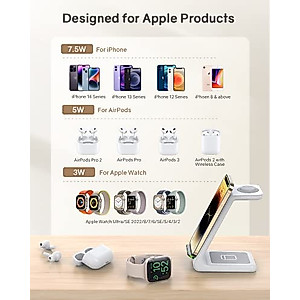 Wireless Charging Station for Apple - 3 in 1 Wireless Charger Stand Dock Watch and Phone Charger Station for Apple Watch 8/7/SE/6/5/4/3/2, iPhone 14 13 12 Pro Max SE XS XR X, Samsung, AirPods Pro/3/2