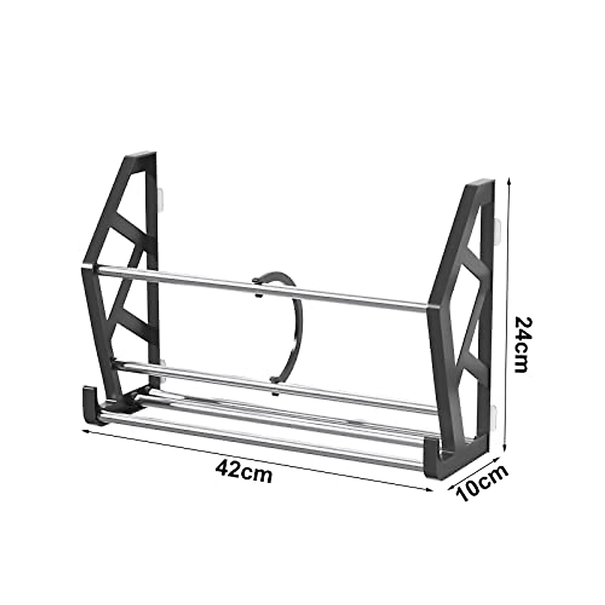 Hooshion Shoe Rack for Door, 4-Pack Wall Shoe Rack, Door Shoe Rack with Adhesive Hanging Strips and Storage Hooks, Shoe Wall Rack Without Drilling