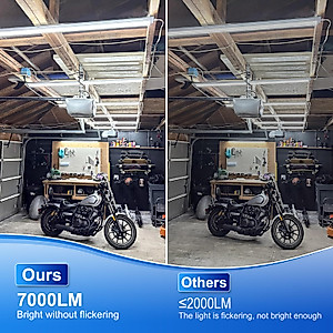 PARNOARCK Led Shop Lights,Led Shop Light 4FT 50W 6500K Daylight White 7000LM,Led Shop Lights Linkable Clear Cover Integrated V-Shape,Led Shop Lights 4 Foot for Workshop (2 Pack)