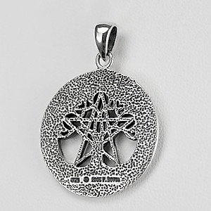 Dryad Design Wiccan Pentacle Tree of Life Pentagram Pendant (1 Inch) - Sterling Silver Pagan Jewelry Witch Fashion