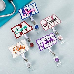 Custom Cute Name Retractable Badge Reel RN CNA LPN CMA MA PCT LVN BSN PT FOC LAB MLS Badge Reel for Nurses | Personalized Acrylic Nurse Badge Holder RN | Nurse Id Decor | Nurse Gift Doctor Gift