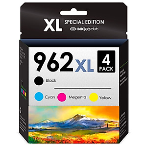 5-Star Compatible Replacement for 962xl Officejet Pro 9010, 9012, 9013, 9014, 9015e, 9016, 9018, 9019, 9020, 9025 4 Pack Black, Cyan, Magenta, Yellow