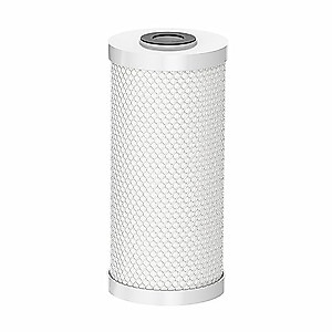 Kintim 10x4.5 inches Activated Carbon Block Water Filter with 5 Micron Pleated Polyester for Anti-clogging and High Flow, Compatible with KTM-02