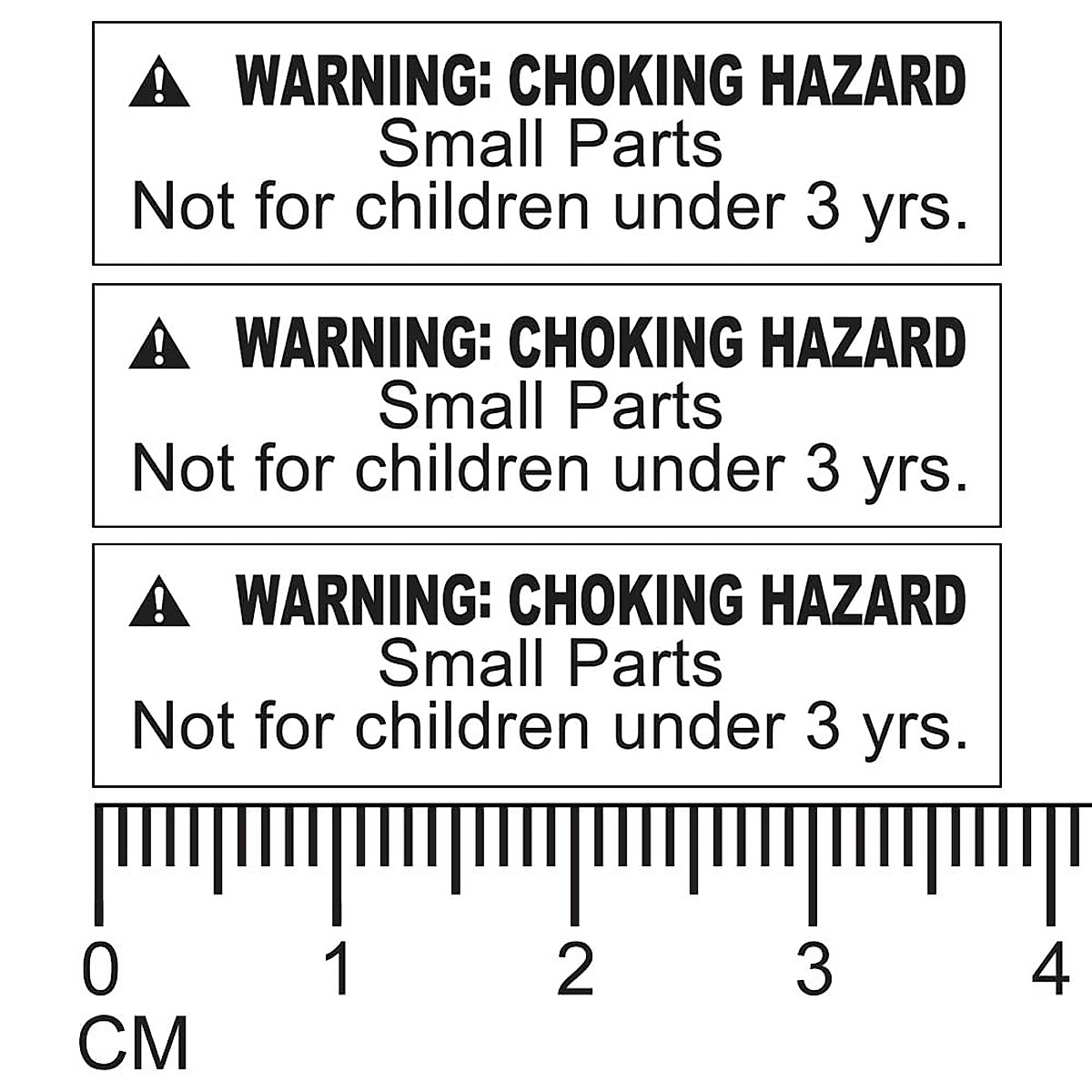 ASTM Compliant 1,000 Warning Labels Small Parts Choking Hazard Stickers Not for Children Under 3 Years 1 Roll of 1.5" x 0.4" Adhesive Labels (White Background/Black Text)