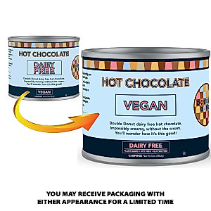 Double Donut Dairy Free Hot Chocolate Mix, Non Dairy Instant Vegan Hot Chocolate Mix, 12 Ounce