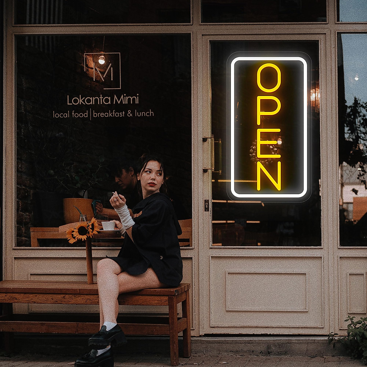 Neon Open Sign, Open Sign Led, 9" x 16" Dimmable Open Sign, Ultra Bright Open Signs for Business, USB Powered Led Light Sign for Party Bar Stores Wall Decor