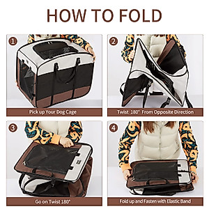 DONORO Dog Kennels and Crates for Medium Dogs, Portable Pop Up Indoor Pet Cage with Sturdy Wire Frame, Collapsible Travel Crate Soft Sided Cat Bag Escape Proof (28 Inch)