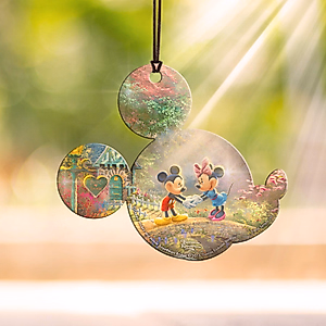 Trend Setters Disney - Mickey and Minnie Mouse - Sweetheart Bridge - Mickey Ears Shaped Hanging Acrylic Print Accessory - for Gifting and Collecting