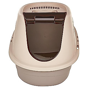 Amazon Basics No-Mess Hooded Cat Litter Box, Standard, Multicolor, 21 in x 16 in x 15 in
