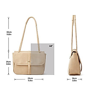 Ashioup Tote Shoulder Bags Large Concealed Carry Purses and Handbags PU Leather Hobo Crossbody Bags for Women (apricot)