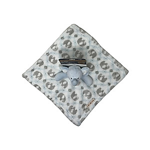 Blankets and Beyond Blue Elephant Nunu Lovey soft plush owl design security blanket