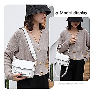 Fashion Purses and Handbags for Womens PU Leather Shoulder Messenger Bags (White)