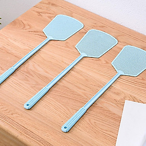 Generic Telescopic Fly Swatters - Heavy Duty Flyswatter | Long Handle Swatter with Hanging Hole | Manual Extendable Fly Swatters | Wide Mesh Fly for Home Garden Classroom Restaurant, flat shape