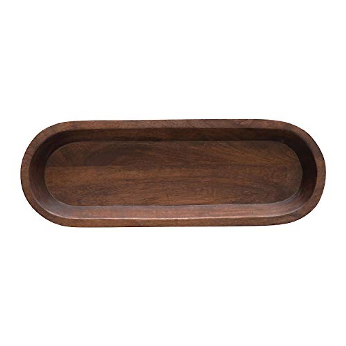Bloomingville Mango Wood Footed Tray, Walnut Finish Bowl, Brown