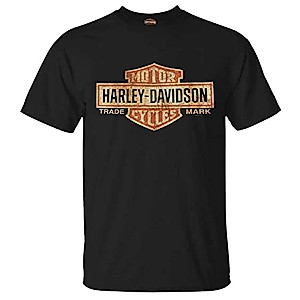 Harley-Davidson Men's Distressed Elongated Bar & Shield Black Tee 30296553 (XL)