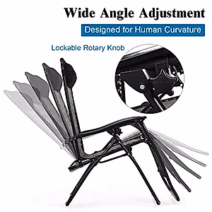 Tangkula Patio Rattan Zero Gravity Lounge Chair, Outdoor Folding Lounge Chair w/Removable Head Pillow, Adjustable Lounge with Widened Armrest & Locking System for Balcony Yard Poolside (2, Coffee)