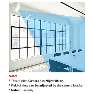 Evertech 1080p Hidden Nanny Covert PIR Security Camera with Night Vision, Day Night Motion Detector Style AHD TVI CVI Analog Camera Only Indoor Using