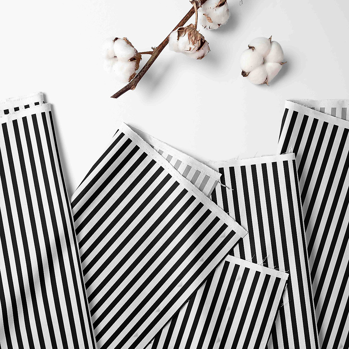 Bacati - Pin Stripes Cotton Crib Skirt 100% Cotton Percale with 13 inch Drop for US Standard Crib (Black)