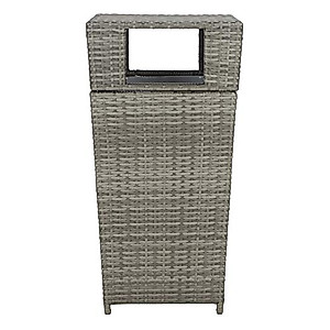 Safavieh Outdoor Collection Mazeli Grey Wicker Trash Bin