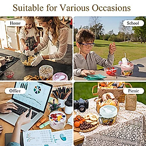 Overnight Oat Containers with Lids and Spoons 2PCS, 20oz Portable Plastic Yogurt Jars, Leak-proof Large Capacity Dessert Cups for Yogurt Breakfast On The Go Cups, Oatmeal Jars Snack Containers