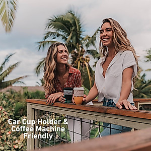 NOVA CERAMICS Travel Mug - Travel Coffee Tumbler – Coffee Mug With Lid Unique To Go Mug – Microwave & Dishwasher Safe Coffee Travel Cup - Gifts For Women Men Him Her – 12oz - Grapefruit