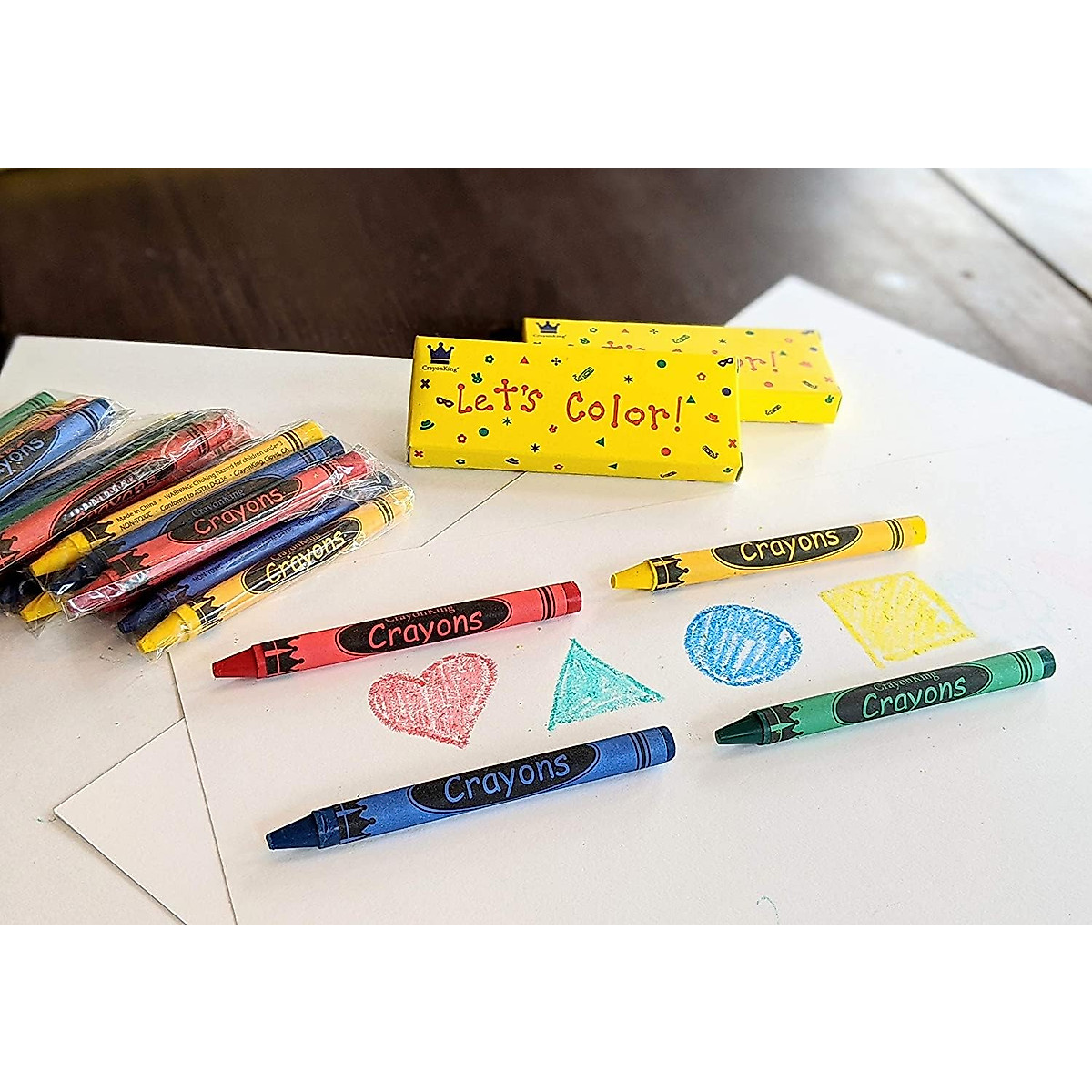 CrayonKing 25 Sets of 4-Packs in a Box (100 total bulk Crayons) Restaurants, Party Favors, Birthdays, School Teachers & Kids Coloring Non-Toxic Crayons