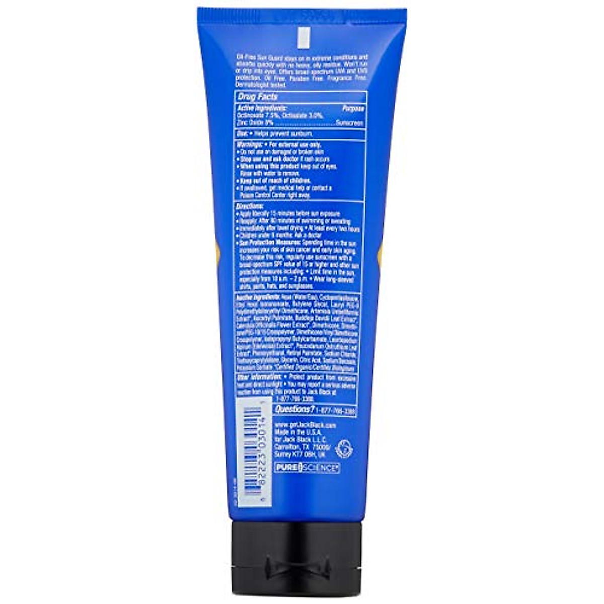 Jack Black , Oil-Free Sun Guard SPF 45 Sunscreen, 4 Fl Oz