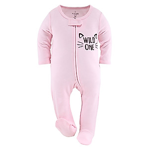 The Peanutshell Baby Sleepers for Girls Set of 3 - Newborn Baby Clothes, Soft Cotton Girl Footed Pajamas, Newborns & Infants Clothes Gift Set - Rainbow Dinosaur