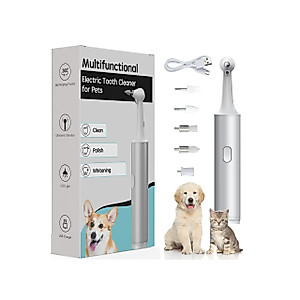 Generic Multifunctional Pet Electric Tooth Cleaning Tool for Dogs and Cats, 1 Count (Pack of 1), Silver