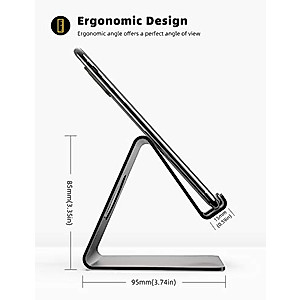 Lamicall Cell Phone Stand, Phone Dock: Cradle, Holder, Stand for Office Desk - Black