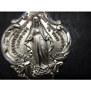 Heartland Store Hail Mary Prayer Sterling Silver Pendant + 24 Inch 2.4mm Endless Rhodium Plated Chain