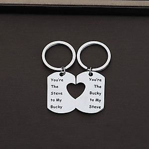 TGBJE TV Show Keychain Inspire Keychain For Boyfriend/Father/Son BFF Gift (Steven and Bucky)