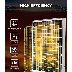 Sun Energise 30W 12V Solar Battery Charger & Maintainer, Built-in Smart MPPT Charge Controllera, Adjustable Mounting Bracket, 12 Volt Solar Panel Trickle Charging Kit for Boat RV Marine Trailer Camper