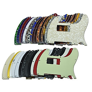 KAISH 8 Hole Tele Style Humbucker Pickguard TL Guitar Pick Guard for Telecaster/Tele Black 3 Ply