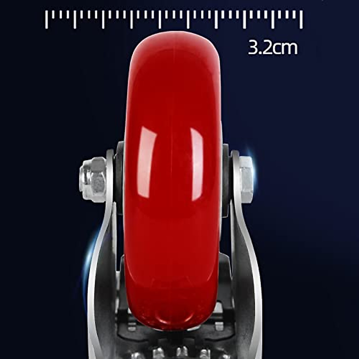 Castors Swivel Castor Wheels Industrial Plate Casters, for Furniture Table Shopping Cart Trolley Workbench, Silent Caster for Furniture, 2 Casters with Brake and 2 Without Brake Castor Wheel (Color :