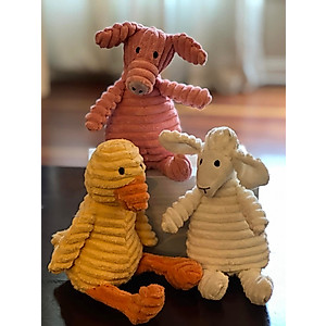 Adorable Plush and Squeaky Dog Chew Toys (3-Pack, Duck, Lamb, and Pig) - by Imbo Pets