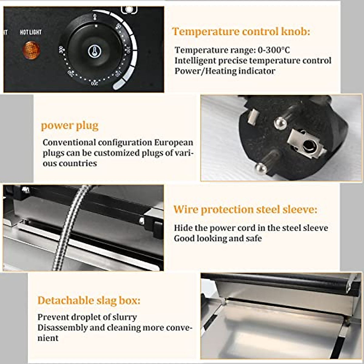 Mvckyi Commercial 3 PCS Abalone Shape Electric Waffle Maker with removable plates, Non Stick Vagina Waffle Machine Hot Dog Baker, Strange Shape Sausage Female Pussy Grill Waffle Baker for Party Snack Food