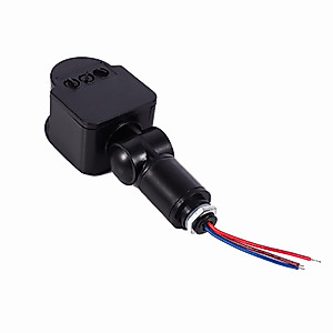 Outdoor 90~250V 180 Degree Infrared PIR Motion Sensor Detector Wall Light Switch Black