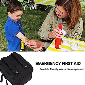 OKJHFD First Aid Kit, First Aid Medical Bag, Multi Pocket Lightweight Med Bag for Outdoor Activities(Black)