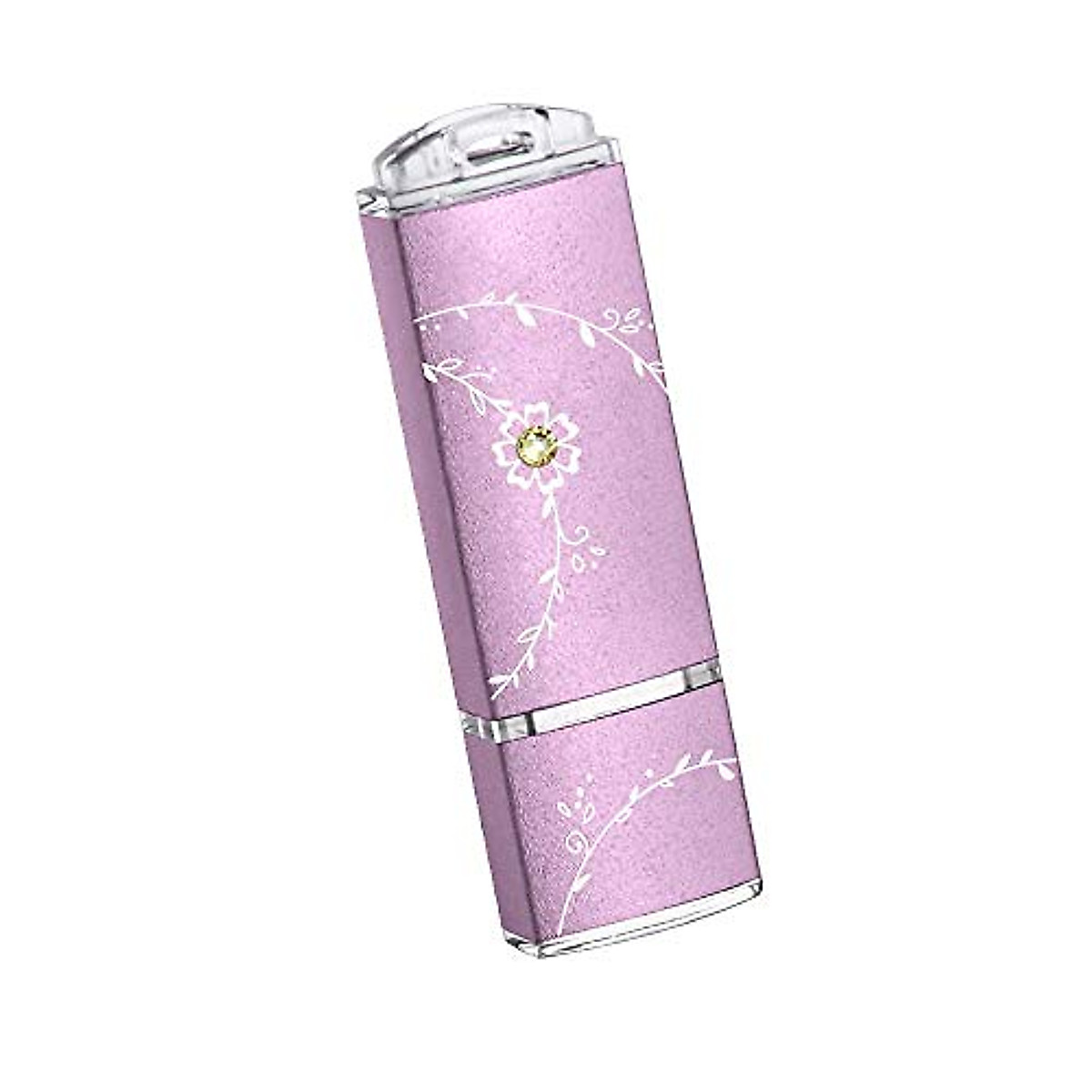 TCELL Natural Beauty 64GB USB 3.0 Flash Drive Decorated with Swarovski Elements Crystal Lavender Purple for Women Student Office Gift, Purple USB Stick